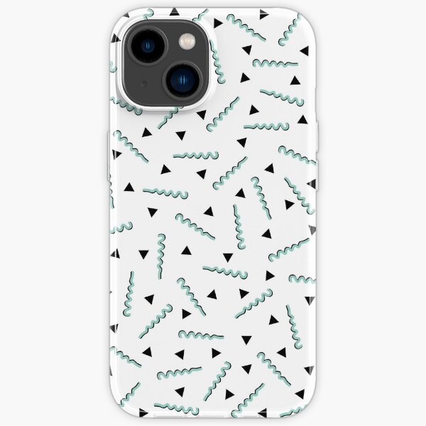 "Retro Memphis Pattern Squiggle Green and Black Triangles" iPhone Case ...