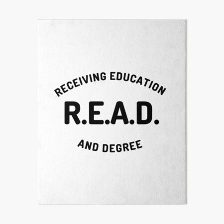 "Acronym For READ | Receiving Education and Degree (Black Font ...