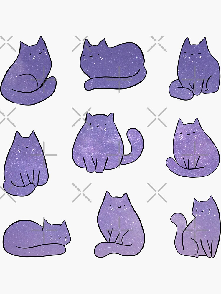 "blob cats - cute space cosmic cats illustration pack" Sticker for Sale ...
