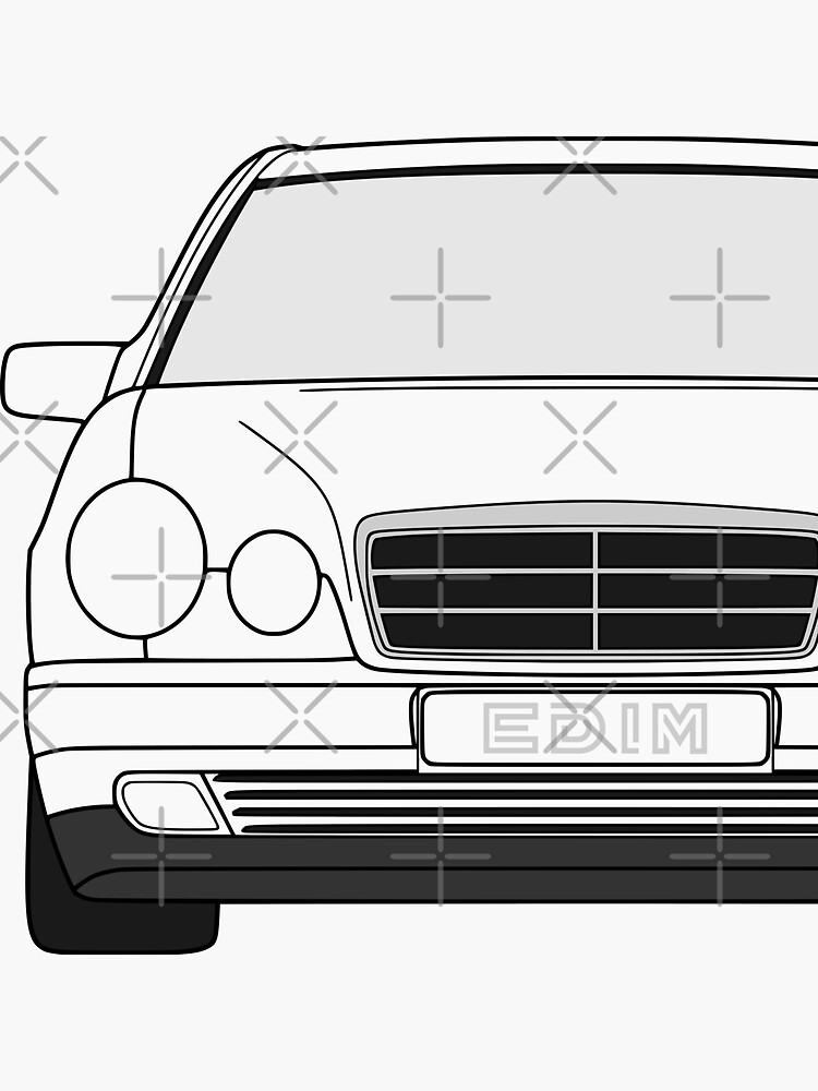 "Mercedes W210 e class white color" Sticker for Sale by EdimDesign ...