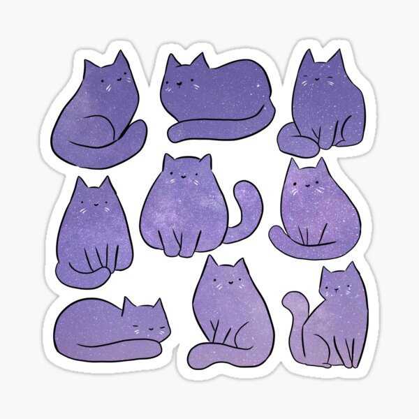 "blob star cats - cute space cosmic cats illustration " Sticker for ...