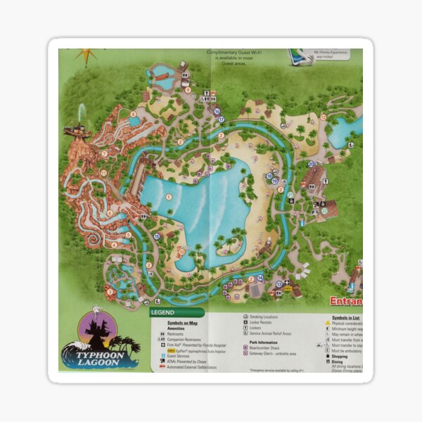 "Typhoon Lagoon Map " Sticker for Sale by still-burning | Redbubble
