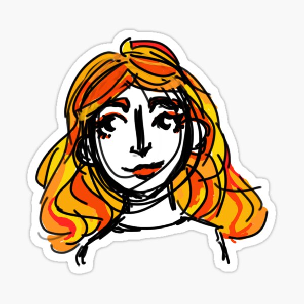 "Orange Flame Girl" Sticker for Sale by blueberry-jelly | Redbubble