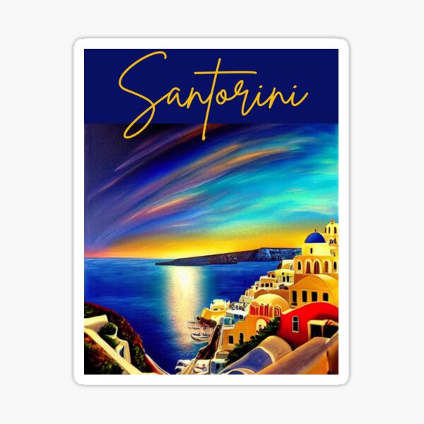 "Santorini Sunset" Sticker for Sale by BrightC | Redbubble