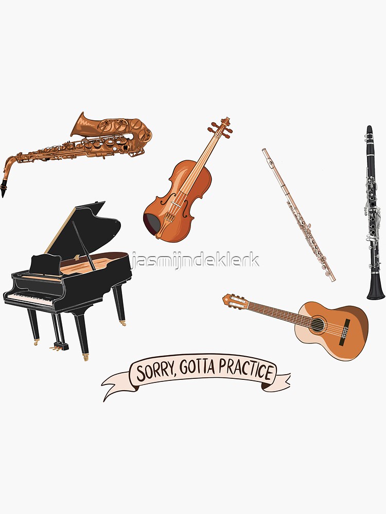 "Musical instruments small sticker set" Sticker for Sale by ...