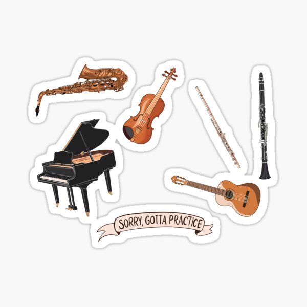 "Musical instruments small sticker set" Sticker for Sale by ...