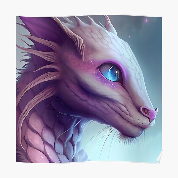 Anime Cat Dragon 9 Poster For Sale By Aibroughttolife Redbubble