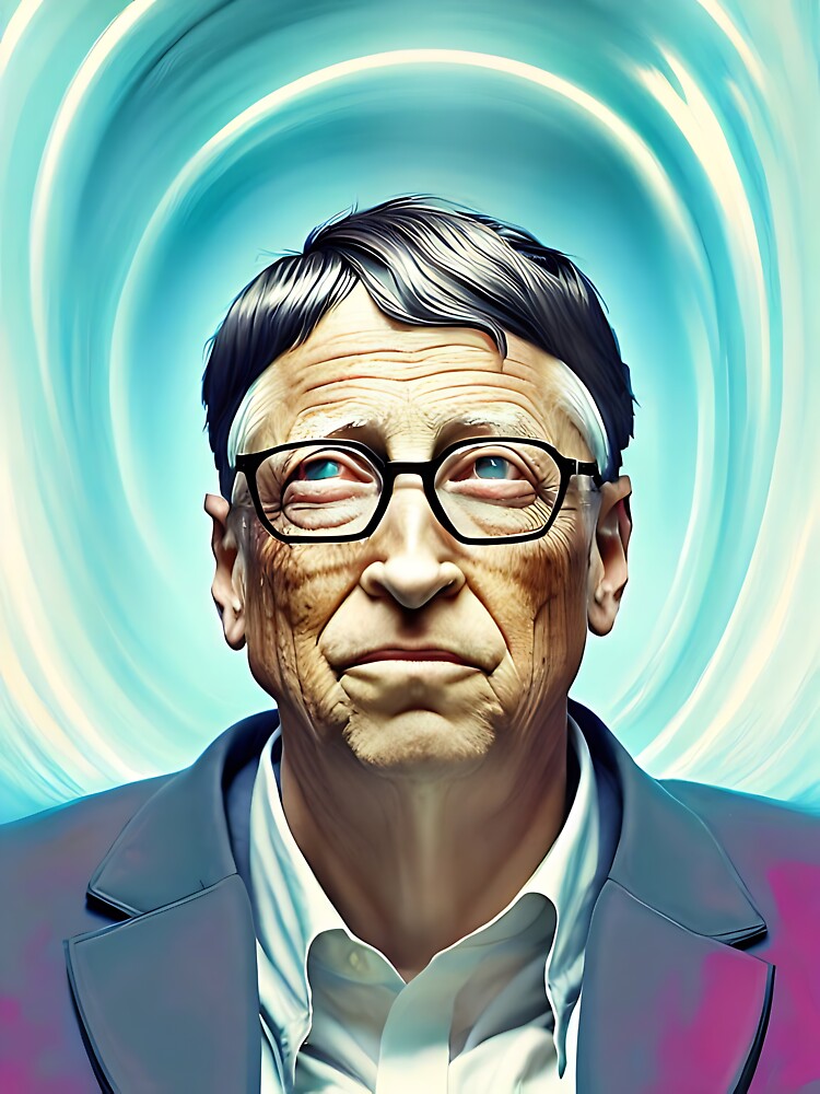 "Bill Gates from the future portrait" Sticker for Sale by goghgeous ...