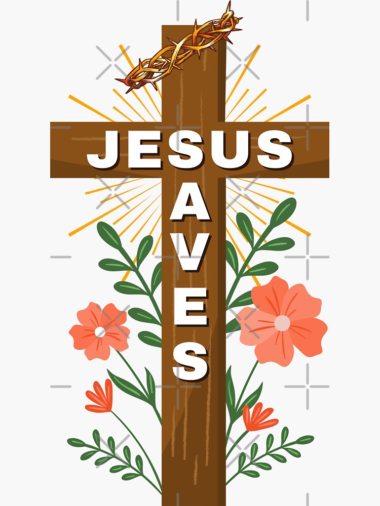 "Jesus Saves" Sticker for Sale by BluePlanetMerch | Redbubble