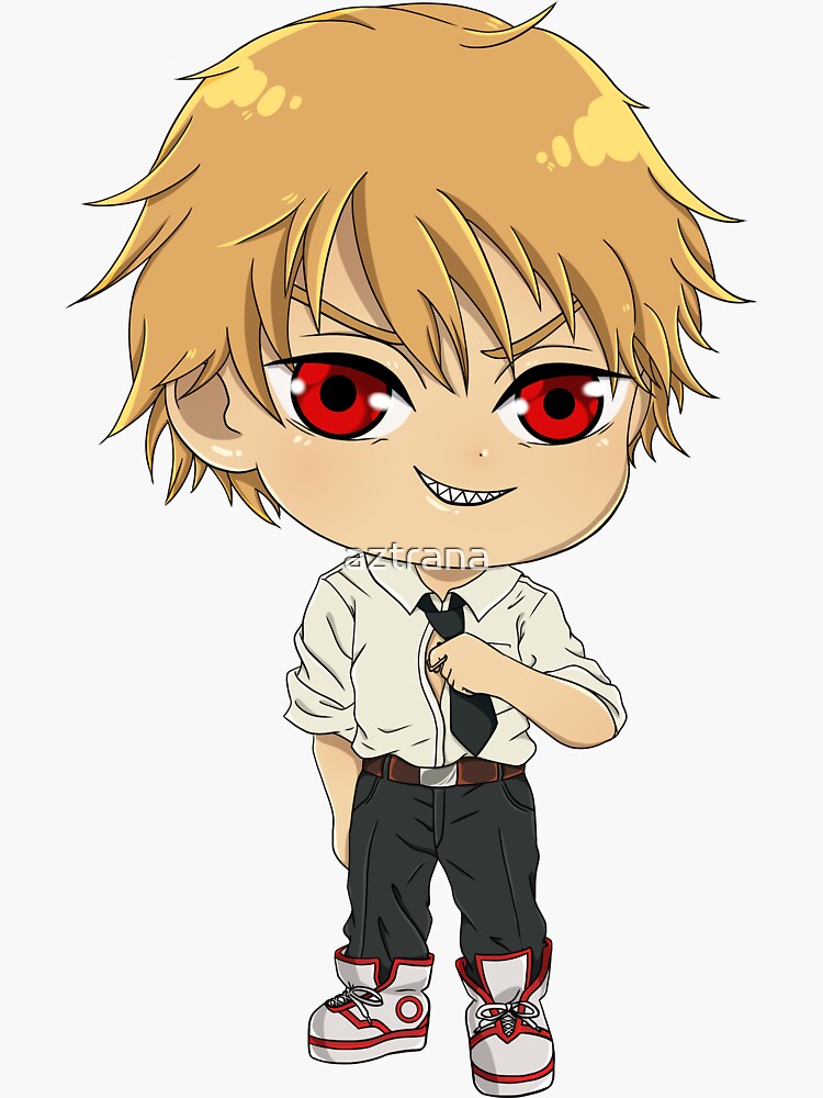 "Chibi Denji - Chainsaw Man " Sticker for Sale by aztrana | Redbubble