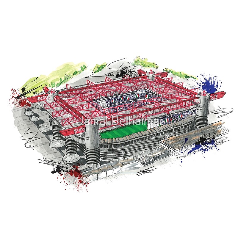 "San Siro, AC Milan , Intermilano, stadium, " by drawingstadiums ...