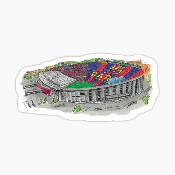 Pegatina «FC Barcelona, Estadio, Camp Nou» de drawingstadiums | Redbubble