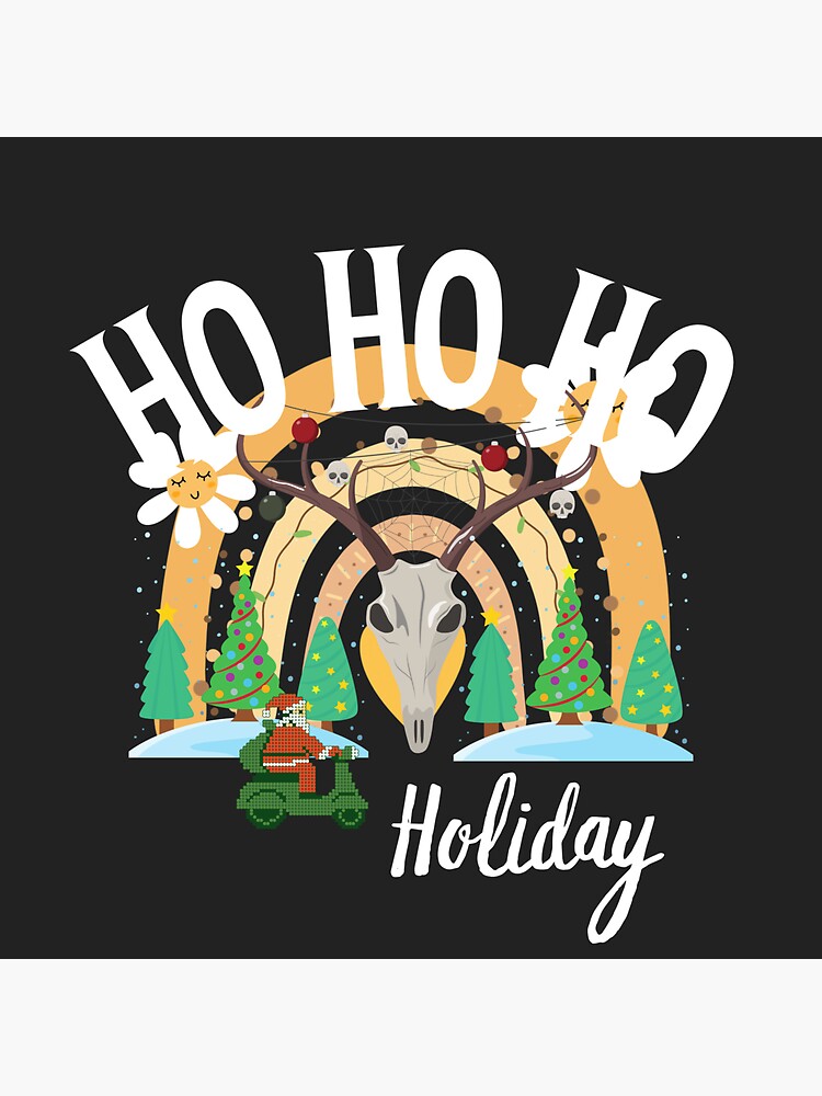 " ho ho ho holiday skull" Sticker for Sale by vidyaroul | Redbubble