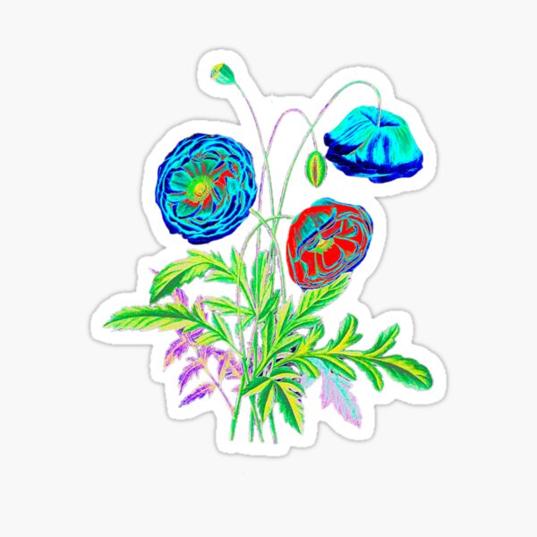 "Neon Flowers, transparent background" Sticker for Sale by AnarKitty805 ...