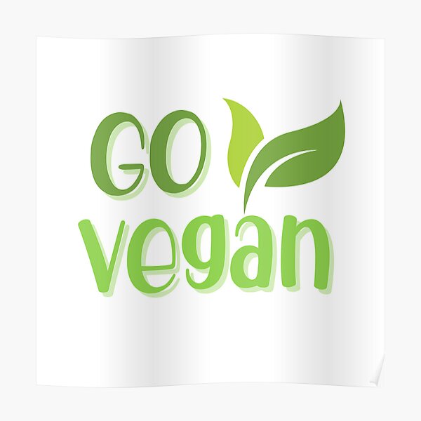 "Go Vegan Logo" Poster for Sale by GrandStickers | Redbubble