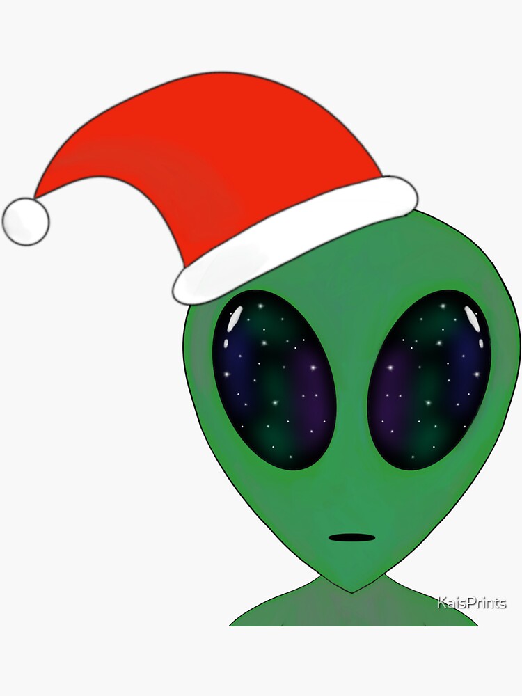 "alien santa" Sticker for Sale by KaisPrints | Redbubble