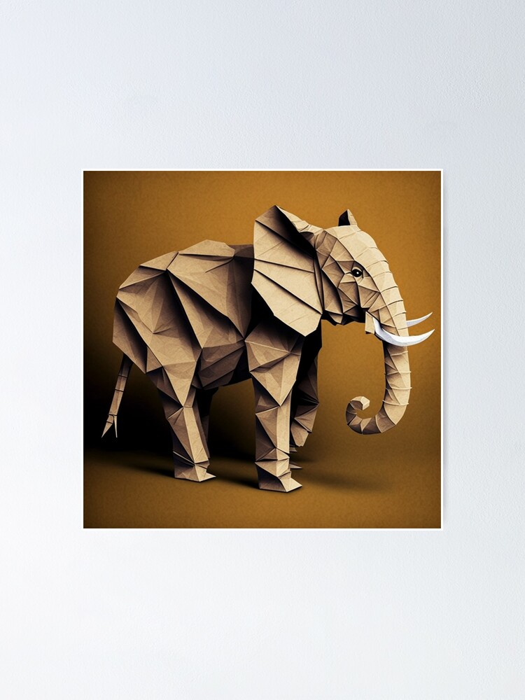 "Impressive African origami elephant" Poster for Sale by Nisyo | Redbubble