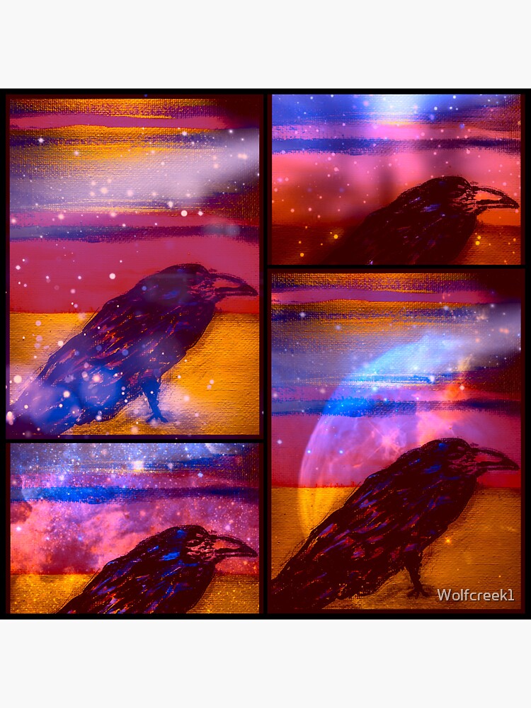 "Still Cosmic Crow Glow " Sticker for Sale by Wolfcreek1 | Redbubble