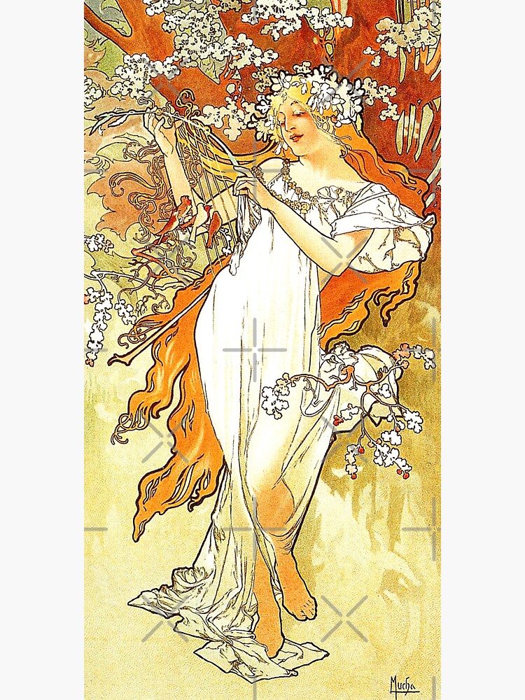 "Alegoric image of the spring by Alphonse Mucha" Sticker for Sale by ...