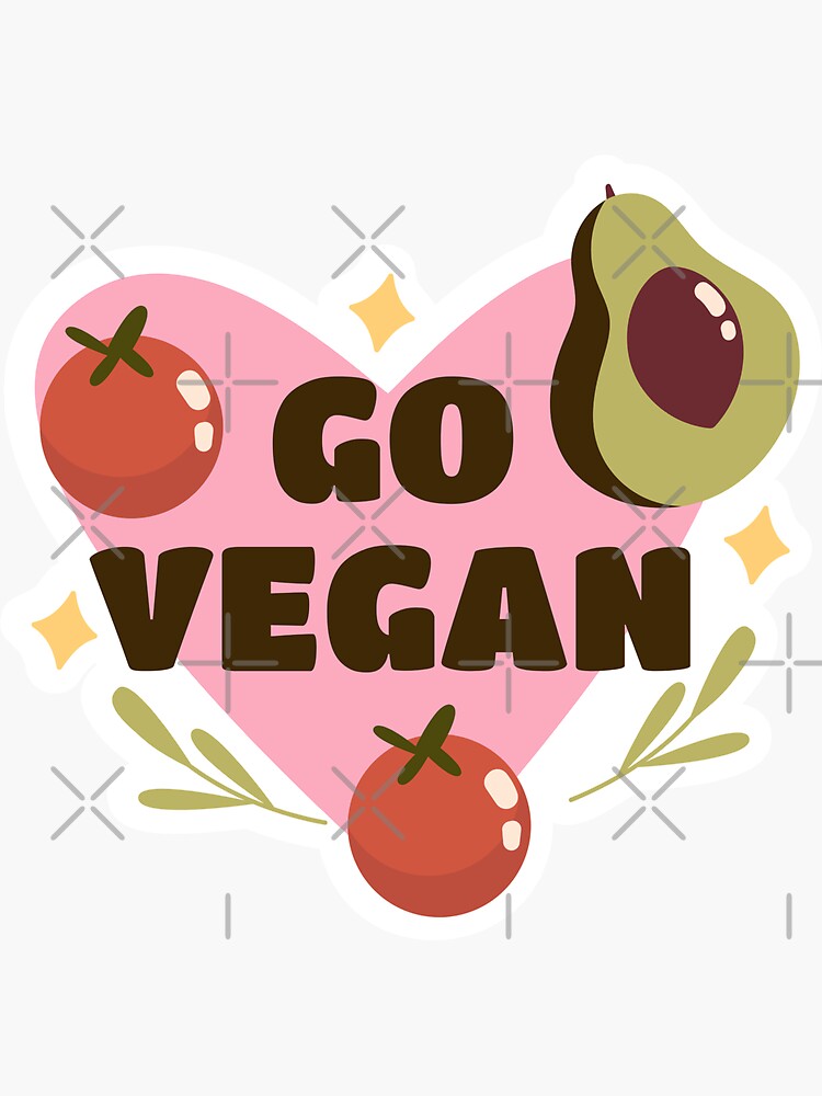 "Go Vegan Logo" Sticker for Sale by GrandStickers | Redbubble