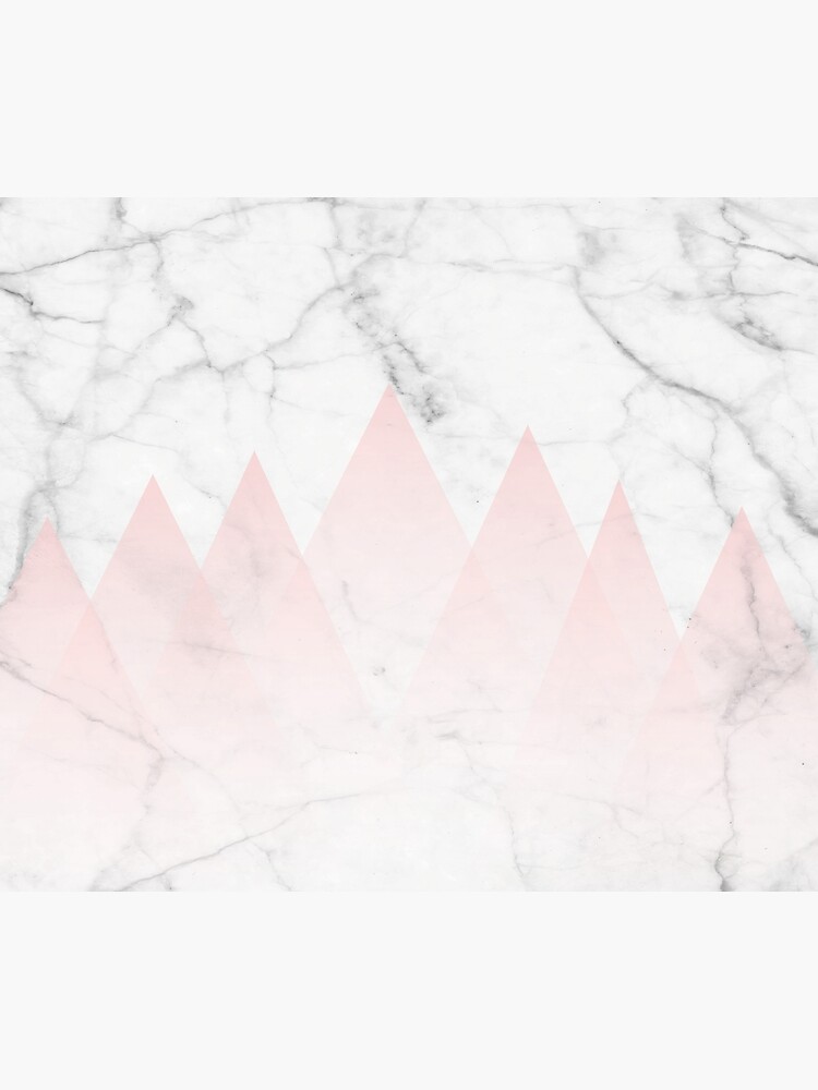 "White Marble Background Pink Abstract Triangle Mountains" Tapestry for ...