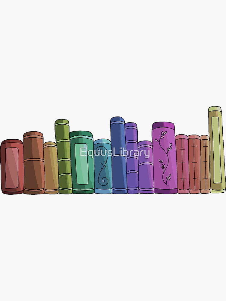 "Muted Rainbow Book Collection" Sticker for Sale by EquusLibrary ...