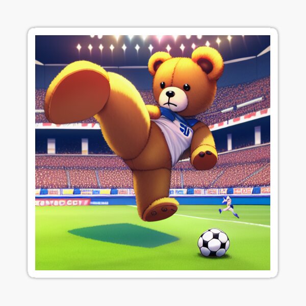 "Soccer Player Teddy Bear" Sticker for Sale by BAYFAIRE | Redbubble