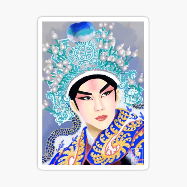 "beijing opera yibo" Sticker for Sale by vulpesviola | Redbubble