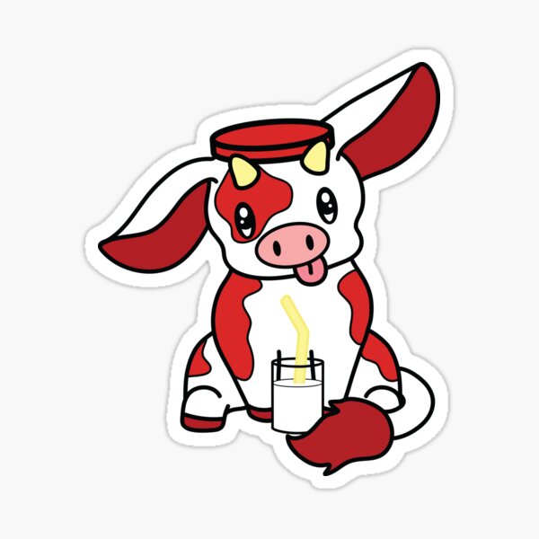 "Red Cap Milk Cow" Sticker for Sale by AlaynaMoriah | Redbubble