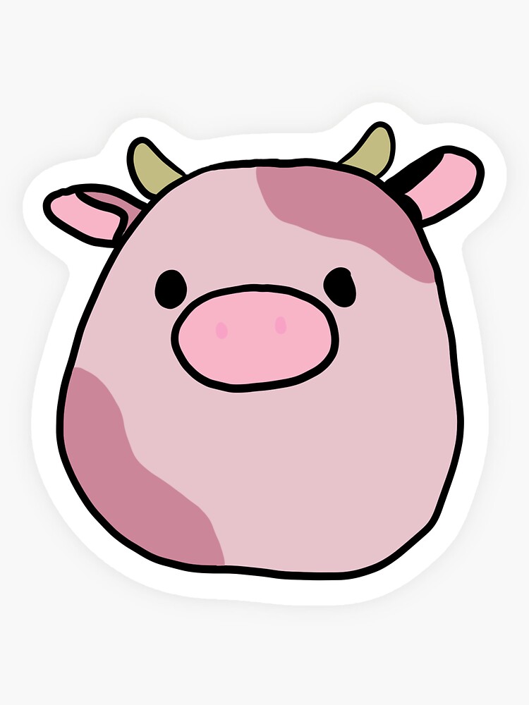 "pink cow" Sticker for Sale by maddydiperna | Redbubble