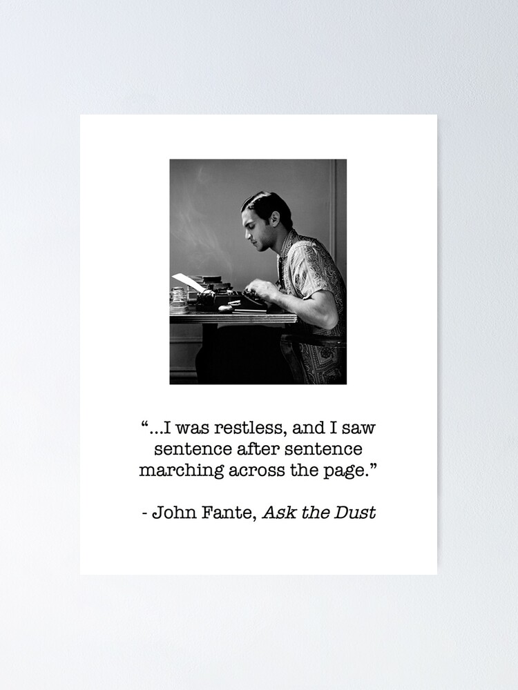 "John Fante" Poster for Sale by ProfHarshman | Redbubble