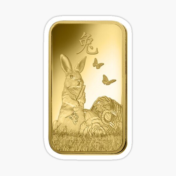 "The golden Lunar Rabbit gold ingot" Sticker for Sale by ChiefOP ...