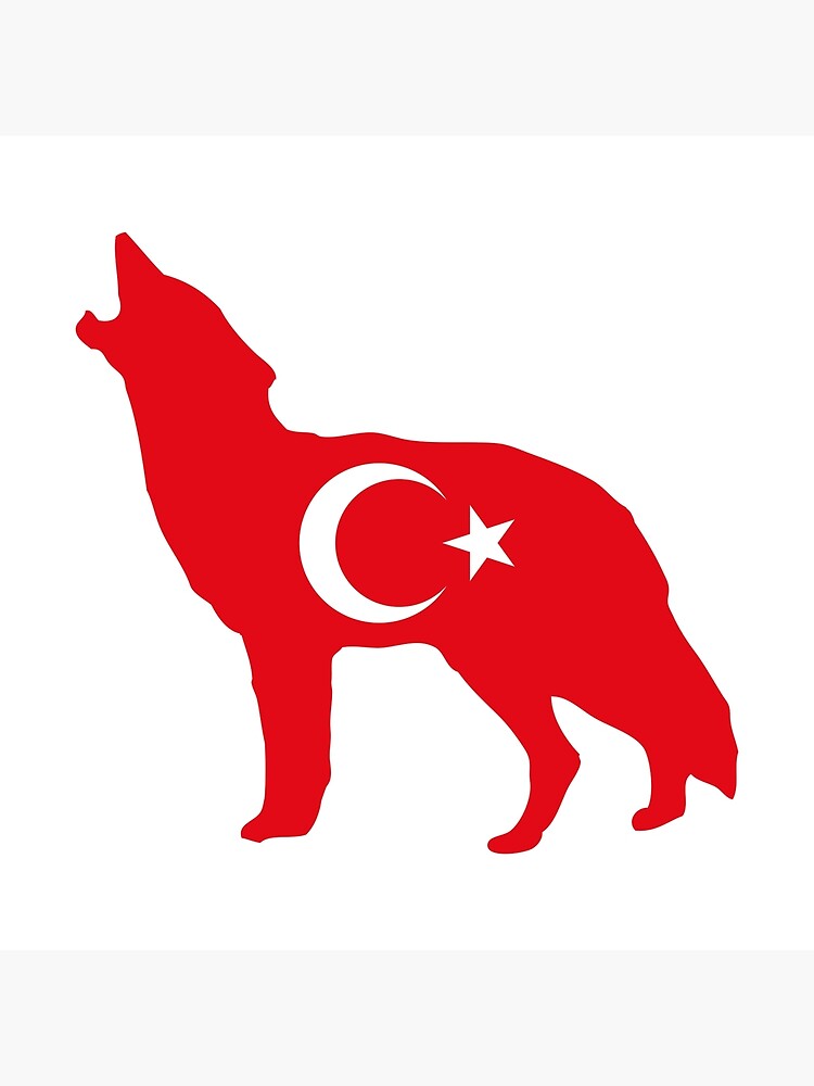 "Flag Wolf of Turkey" Poster for Sale by fourretout | Redbubble