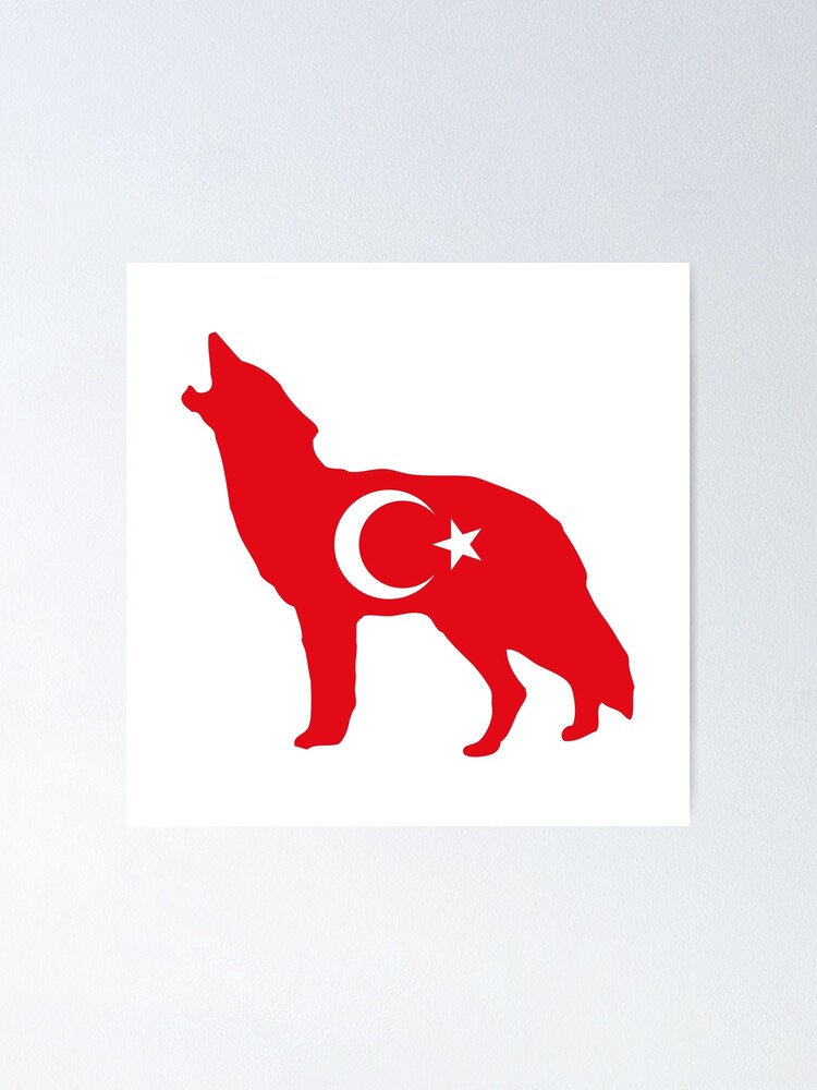 "Flag Wolf of Turkey" Poster for Sale by fourretout | Redbubble