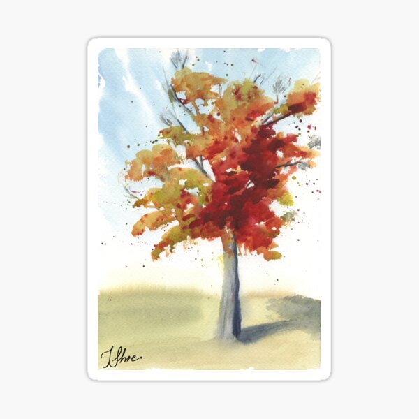 "Autumn Maple Tree" Sticker for Sale by TaraShoemaker | Redbubble