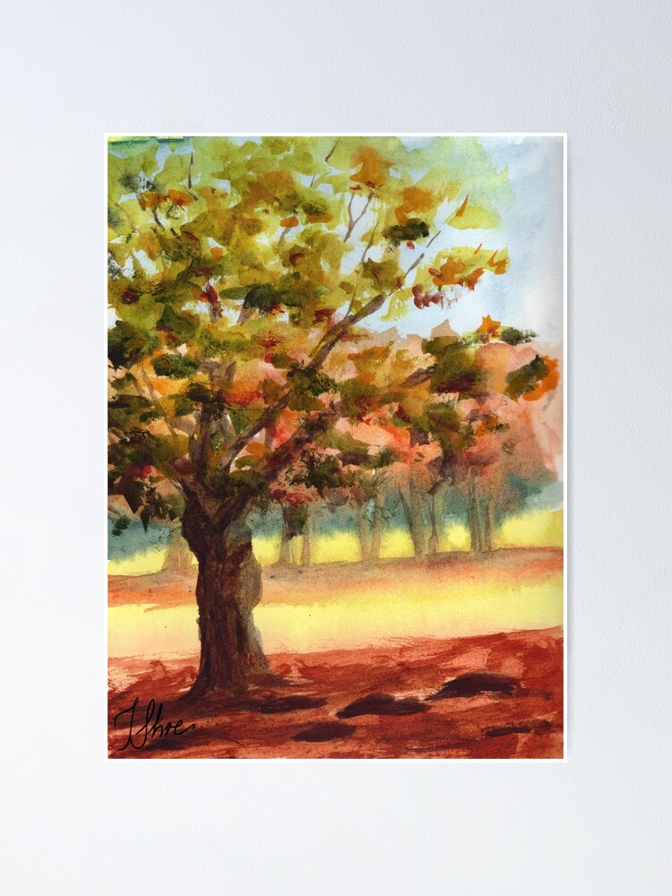 "Autumn Oak Tree" Poster for Sale by TaraShoemaker | Redbubble