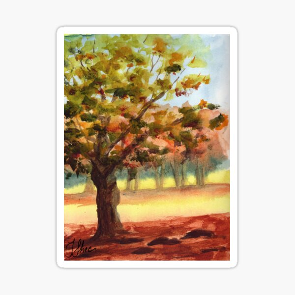 "Autumn Oak Tree" Sticker for Sale by TaraShoemaker | Redbubble