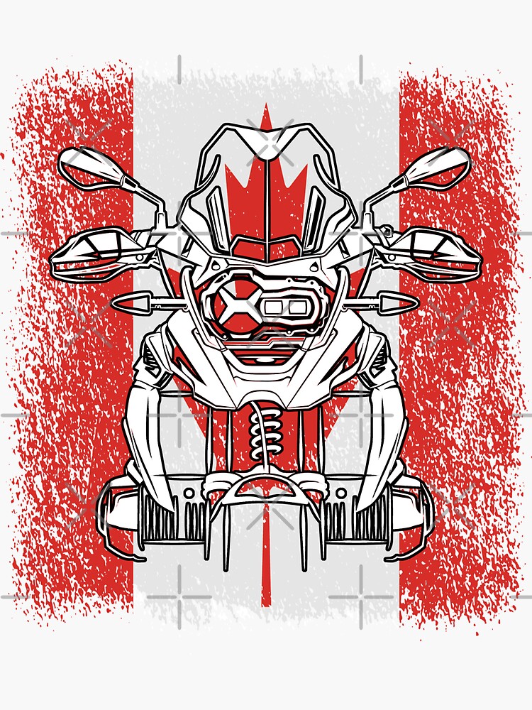 "Adventure Motorbike 1250 GS Motorcycle Rider Canada Flag 1200" Sticker ...
