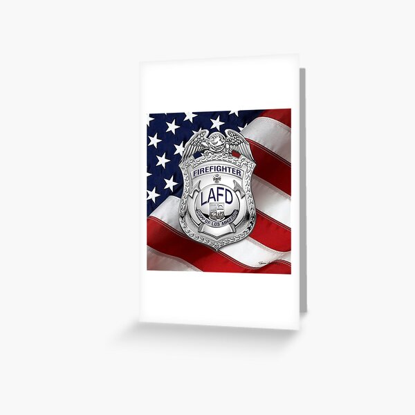 "Los Angeles Fire Department - LAFD Fire Fighter Badge over American ...