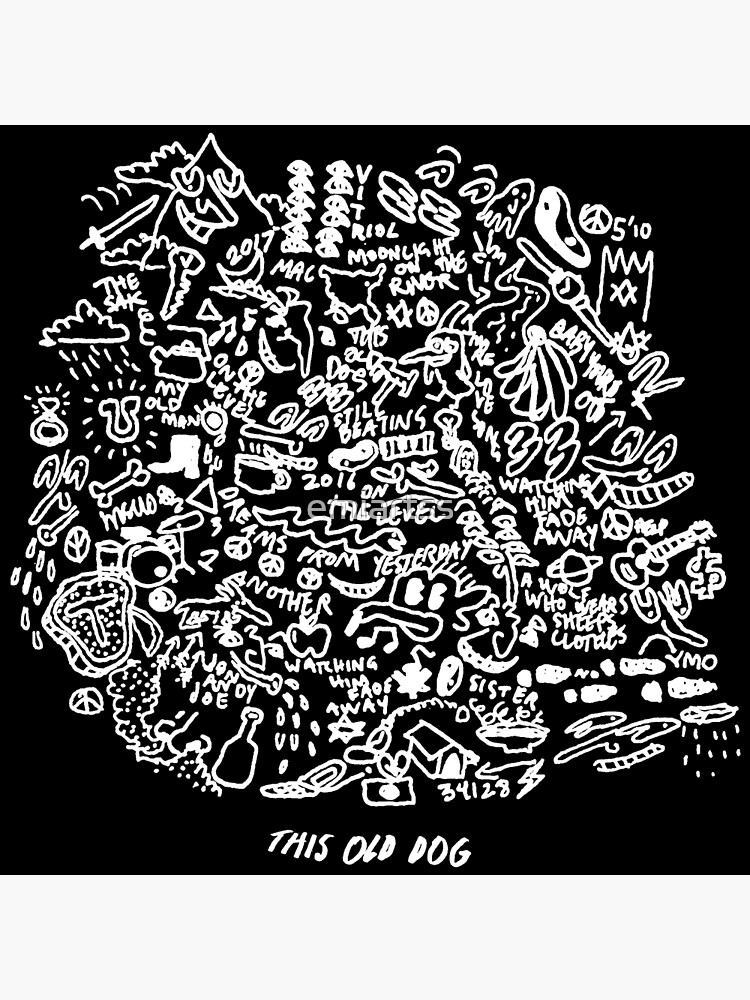 "this old dog - mac demarco white lineart" Poster for Sale by emiartss ...