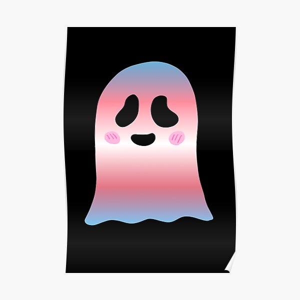 "Transgender Pride Cute Kawaii Cartoon Ghost " Poster for Sale by ...