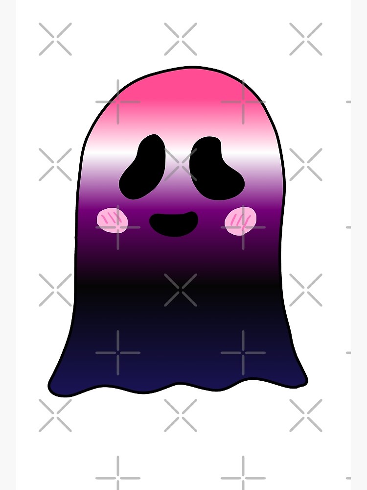 "Genderfluid Pride Cute Kawaii Cartoon Ghost " Poster for Sale by ...