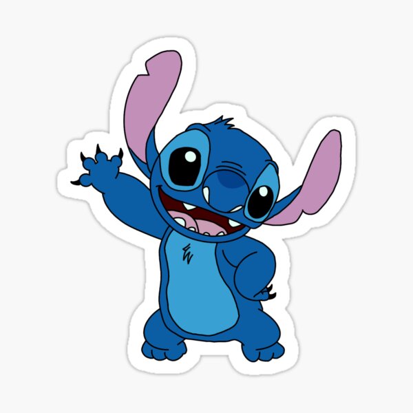 "Stich Waving" Sticker for Sale by MichalC | Redbubble