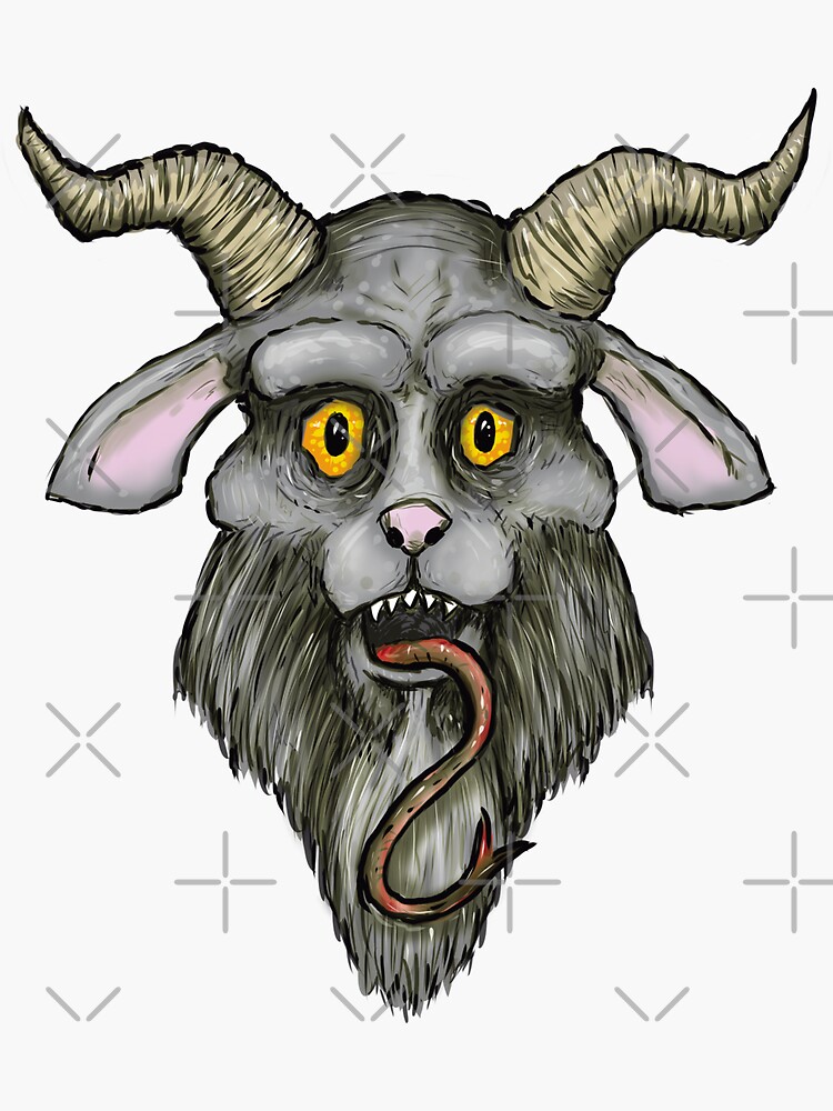 "Cute Krampus Face Design" Sticker for Sale by HoodedMonkey | Redbubble