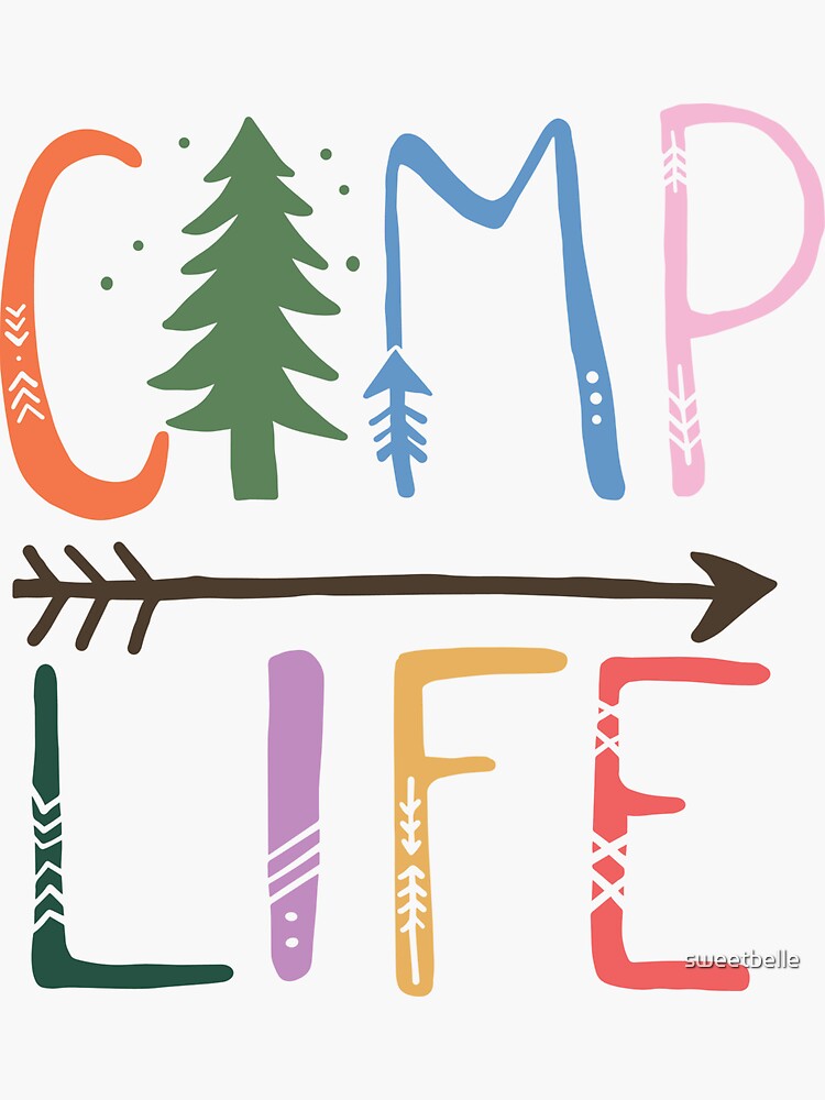 "Camp Life Camping Text" Sticker for Sale by sweetbelle | Redbubble
