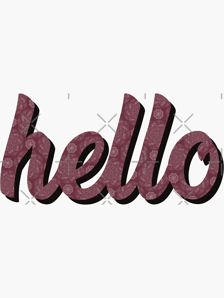 hello” Script Red Paisley Variant " Sticker for Sale by quirkycounselor ...