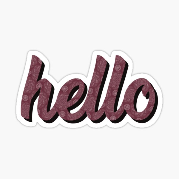 hello” Script Red Paisley Variant " Sticker for Sale by quirkycounselor ...