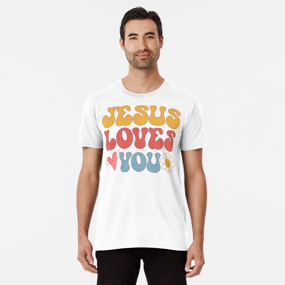 "Groovy Jesus Loves You Christian 70's Hippie" Art Board Print for Sale ...