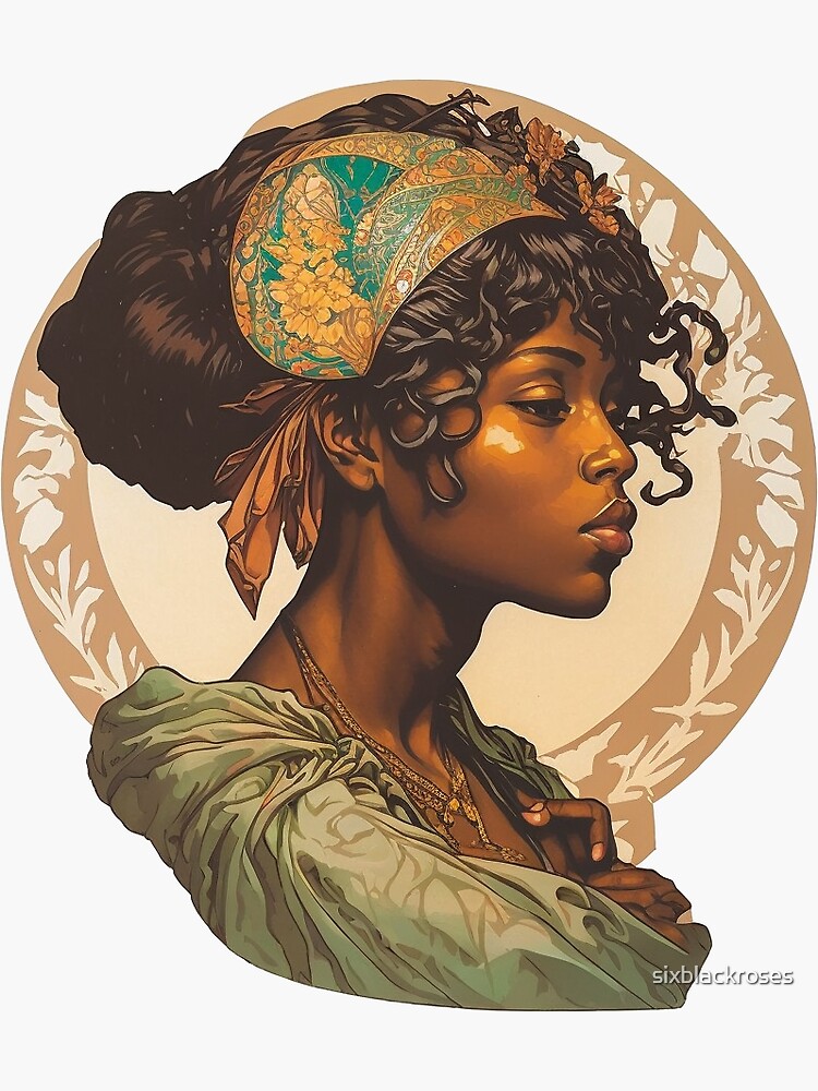 " Art Deco Girl 22" Sticker for Sale by sixblackroses | Redbubble