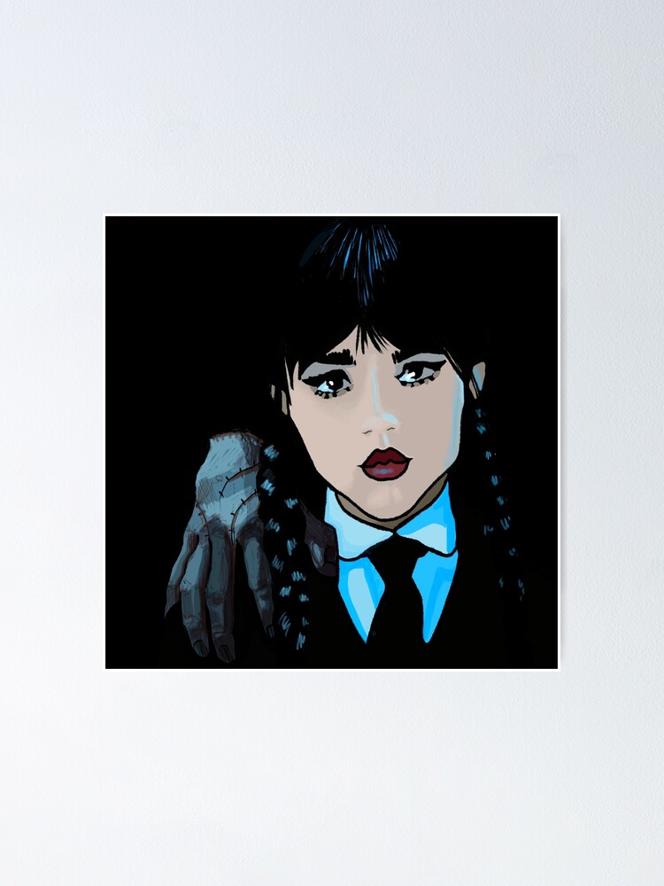 "Wednesday Addams and Thing, Tim Burton" Poster for Sale by DeLucaIdeas ...